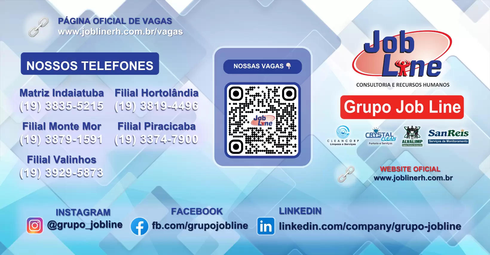 Lista de Vagas de Emprego | Grupo Job Line - RH e Consultoria